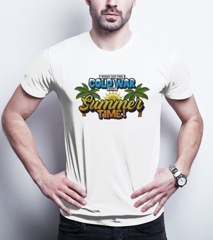 When Did The Cold War End Summer Time Palm Trees Sunburst T-Shirt