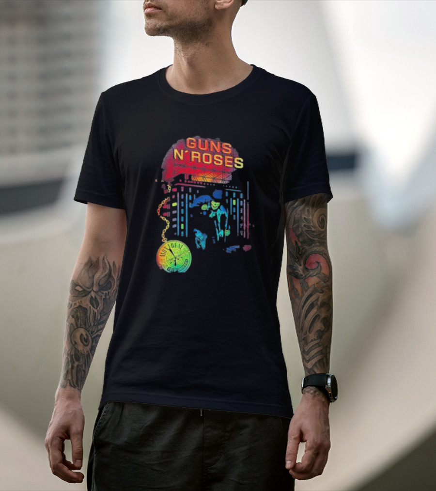 Guns N’ Roses Montreal Reflective Pocket Watch Buildings T-Shirt