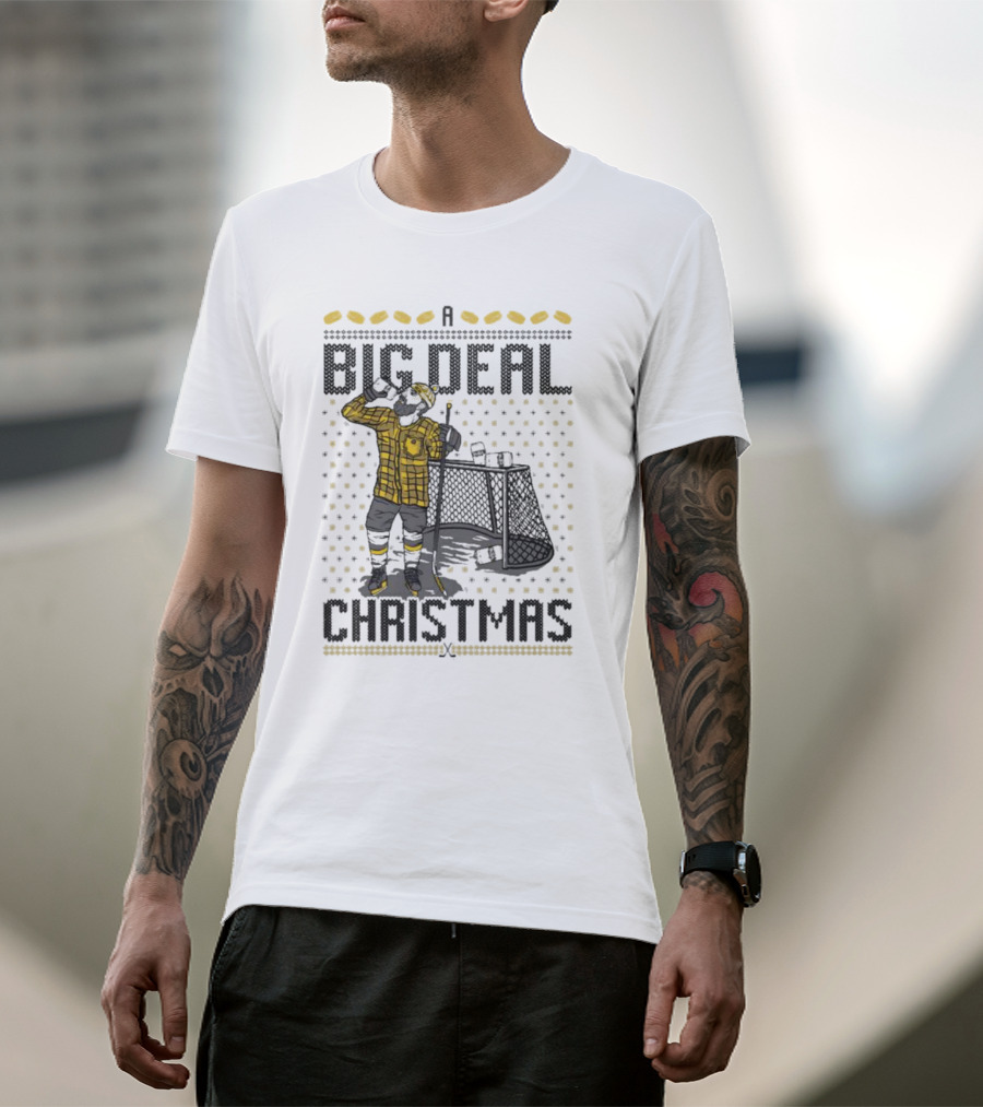 A Big Deal Christmas Hockey Player Flannel T-Shirt