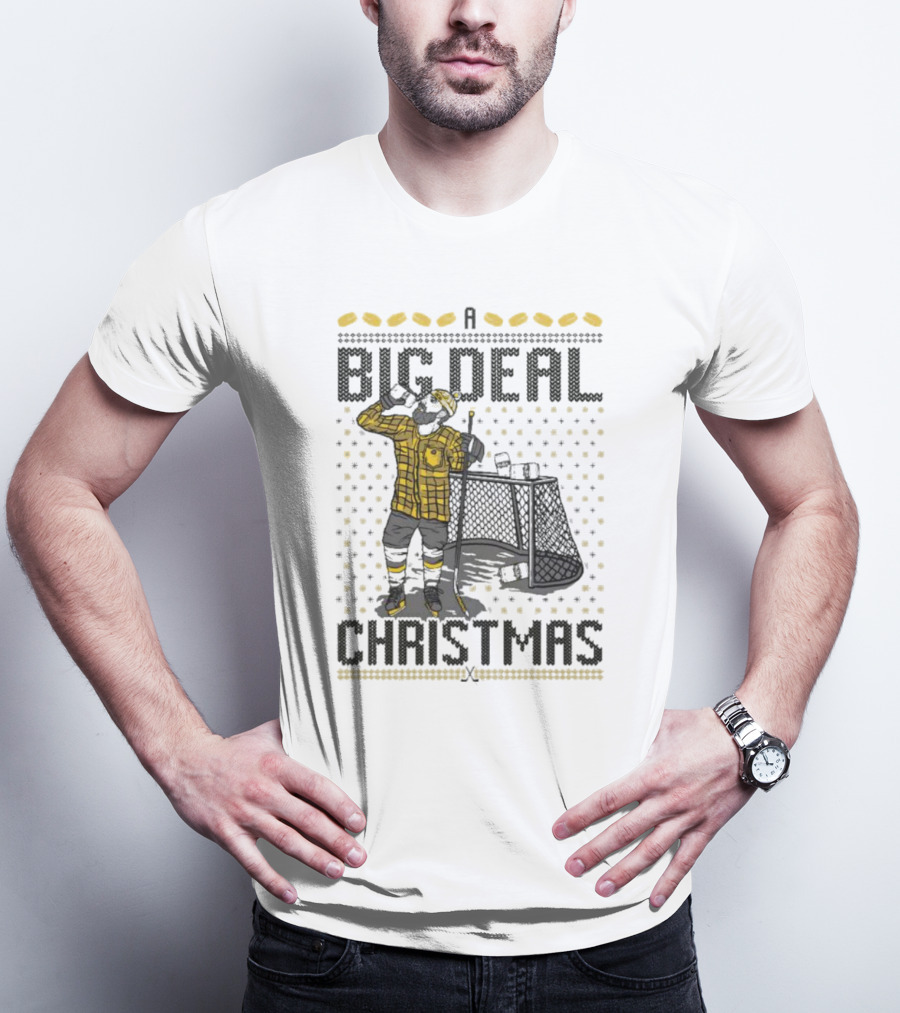 A Big Deal Christmas Hockey Player Flannel T-Shirt