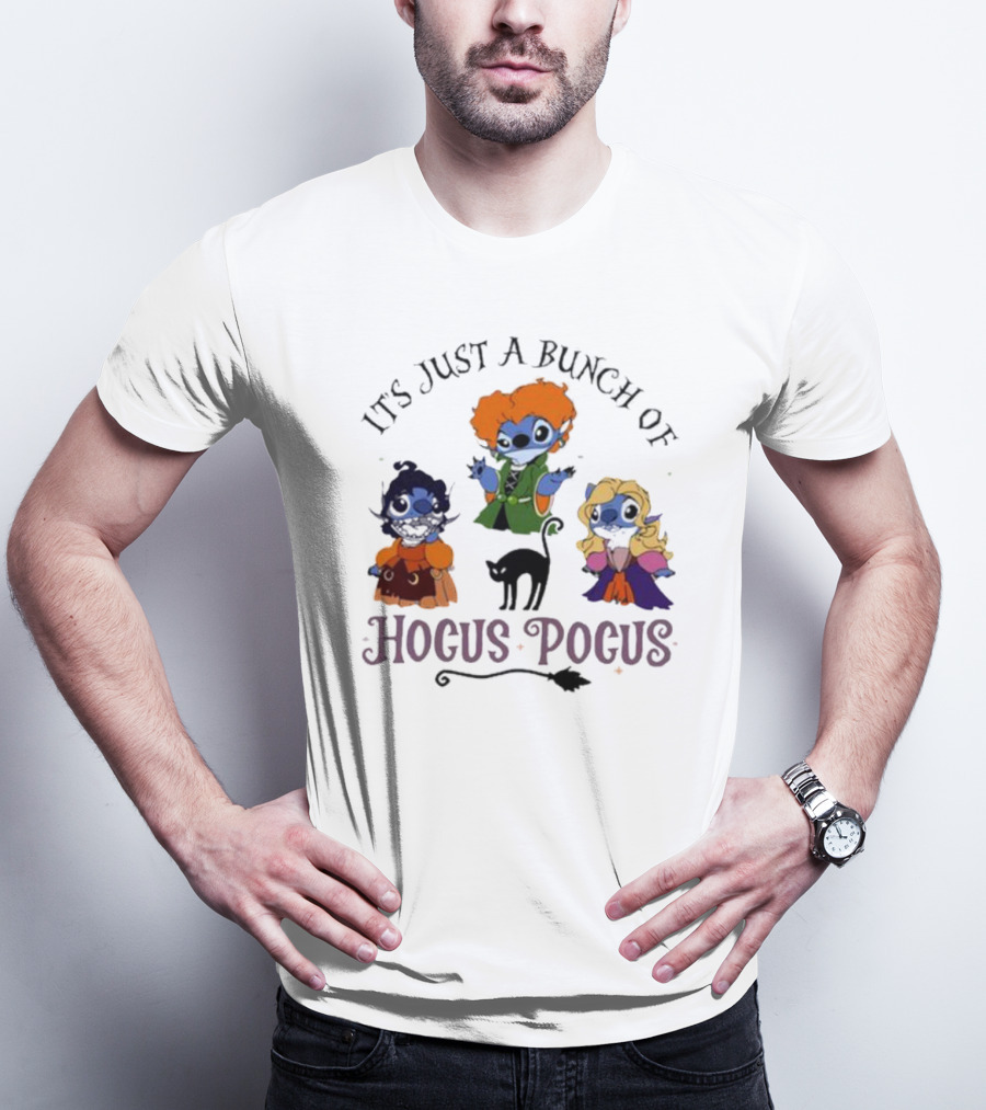 It's Just A Bunch Of Hocus Pocus Halloween Stitch Characters T-Shirt