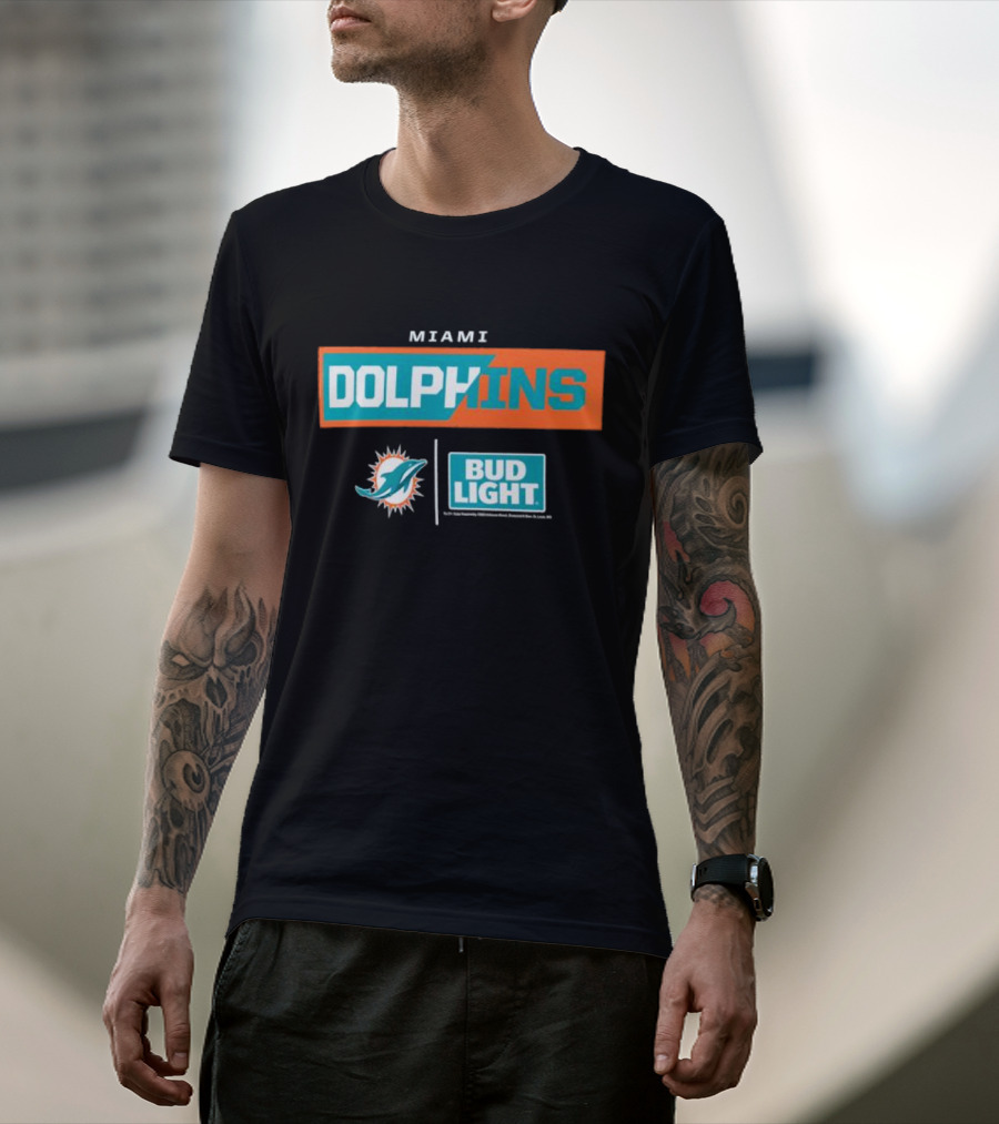 Miami Dolphins Bud Light NFL Collaboration T-Shirt