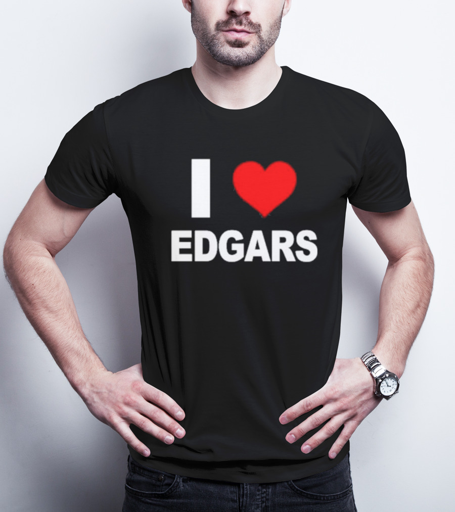 Ellaloca I Love Edgars Bold Red Heart T-Shirt