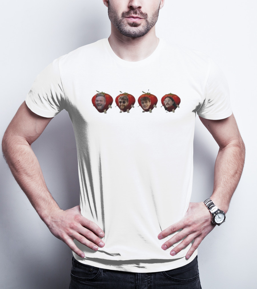Lovejoy Band Members As Strawberries Visual Mashup T-Shirt