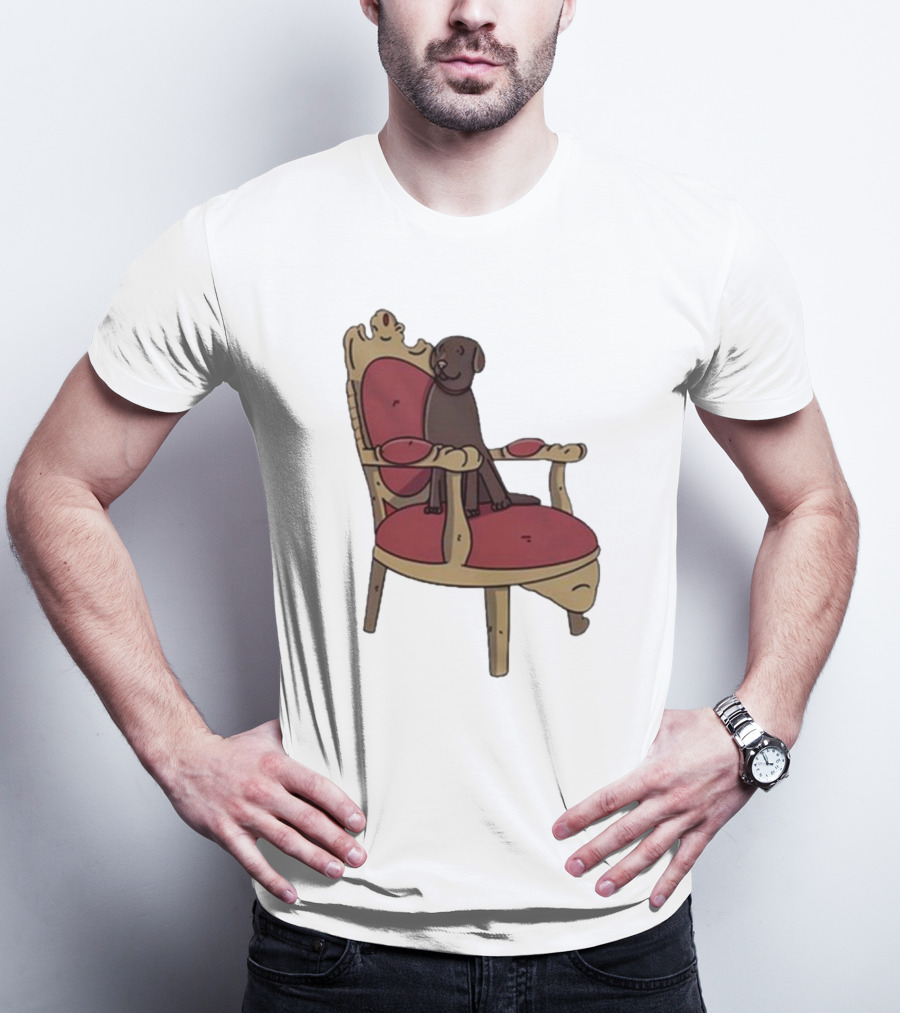 Poorly Drawn Arsenal Dog On Ornate Chair T-Shirt