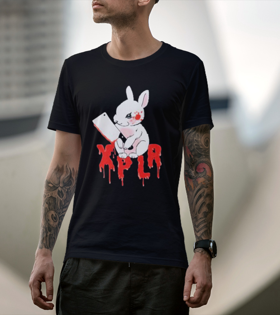 XPLR Bloodstained Rabbit With Cleaver T-Shirt