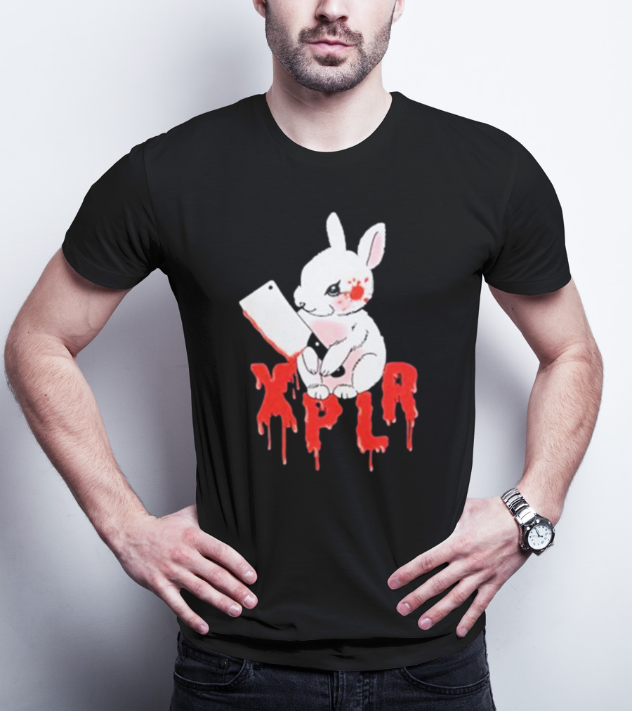 XPLR Bloodstained Rabbit With Cleaver T-Shirt