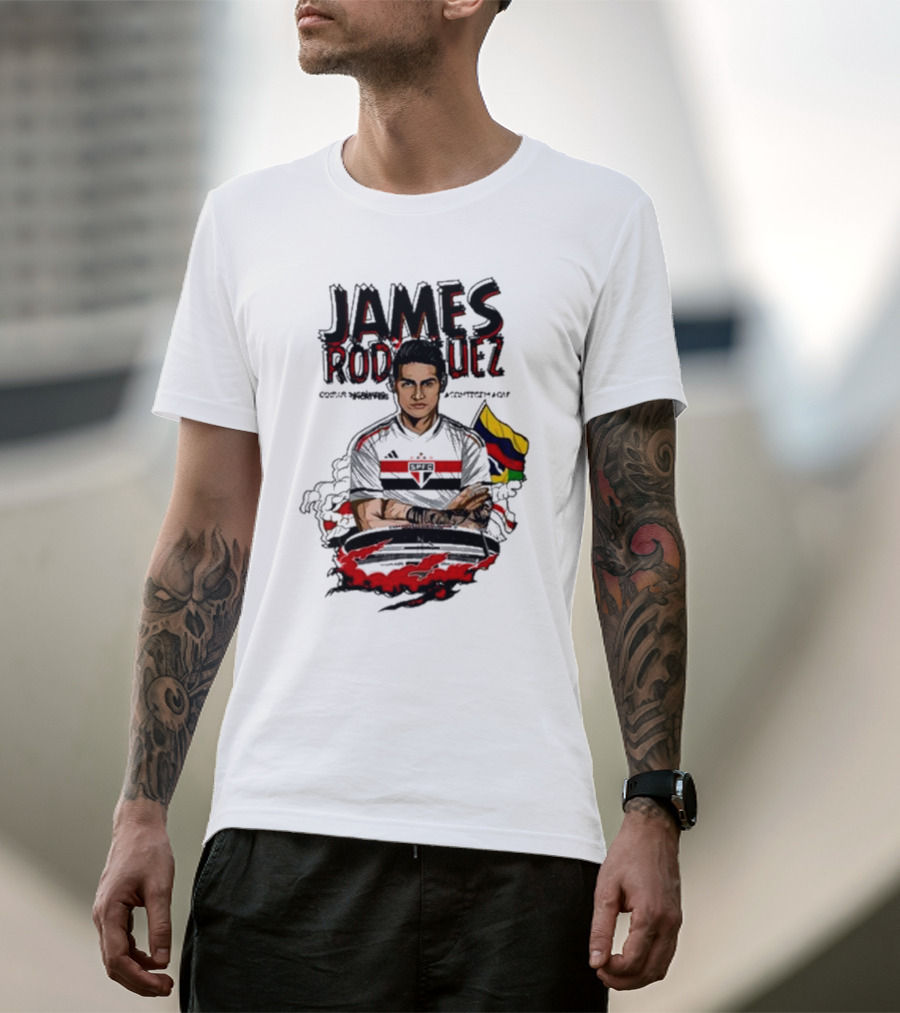 James Rodriguez Sao Paulo Football Colombia Flag T-Shirt