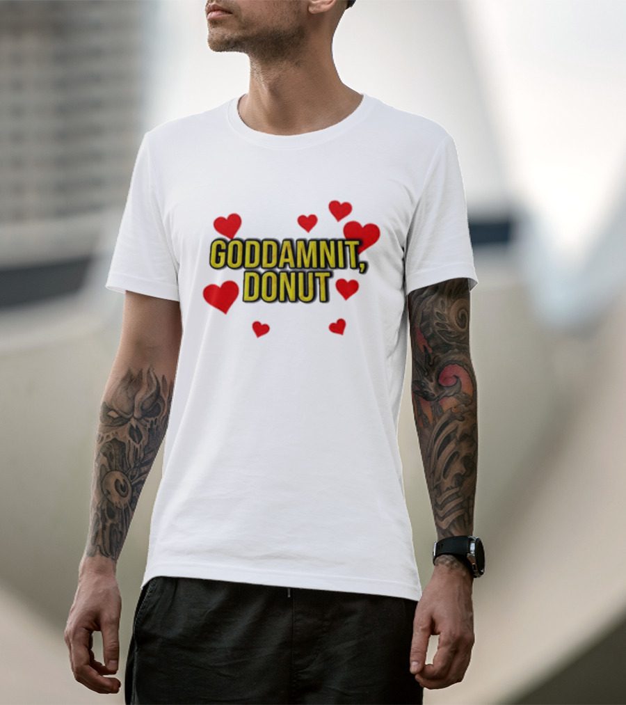 Dungeoncrawlercarl Goddamnit Donut Red Hearts T-Shirt