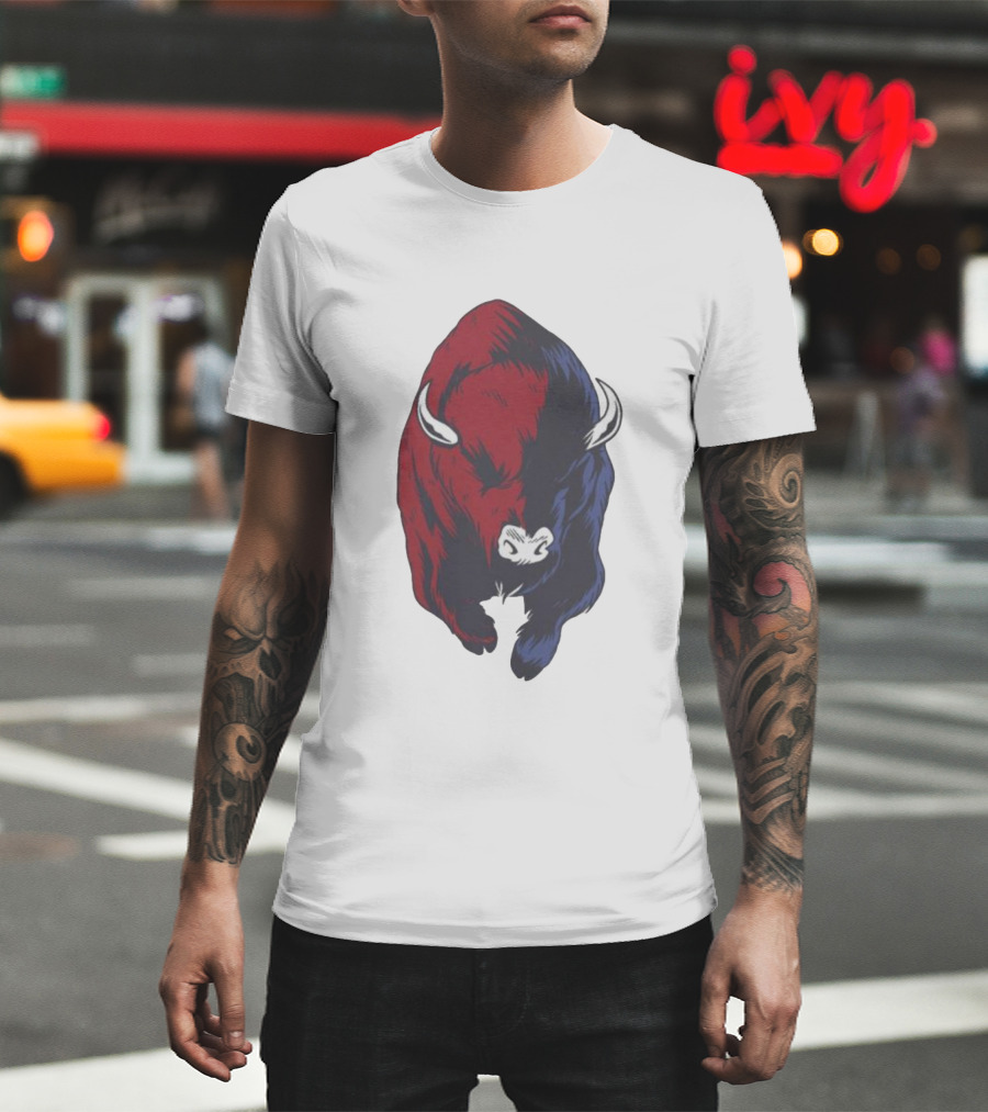 Bull Duality Red Blue Contrast T-Shirt