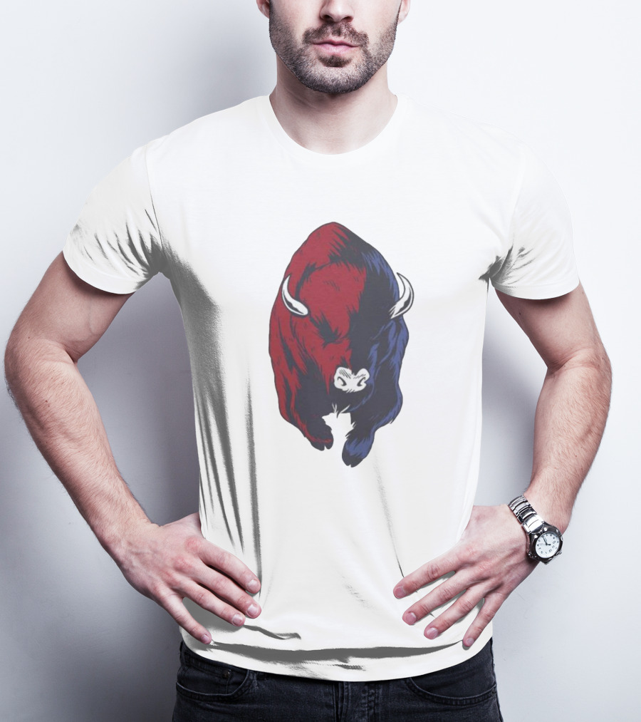 Bull Duality Red Blue Contrast T-Shirt