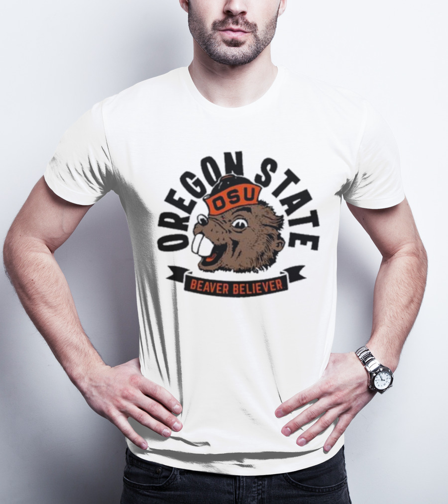 Oregon State OSU Beaver Believer Retro Mascot T-Shirt