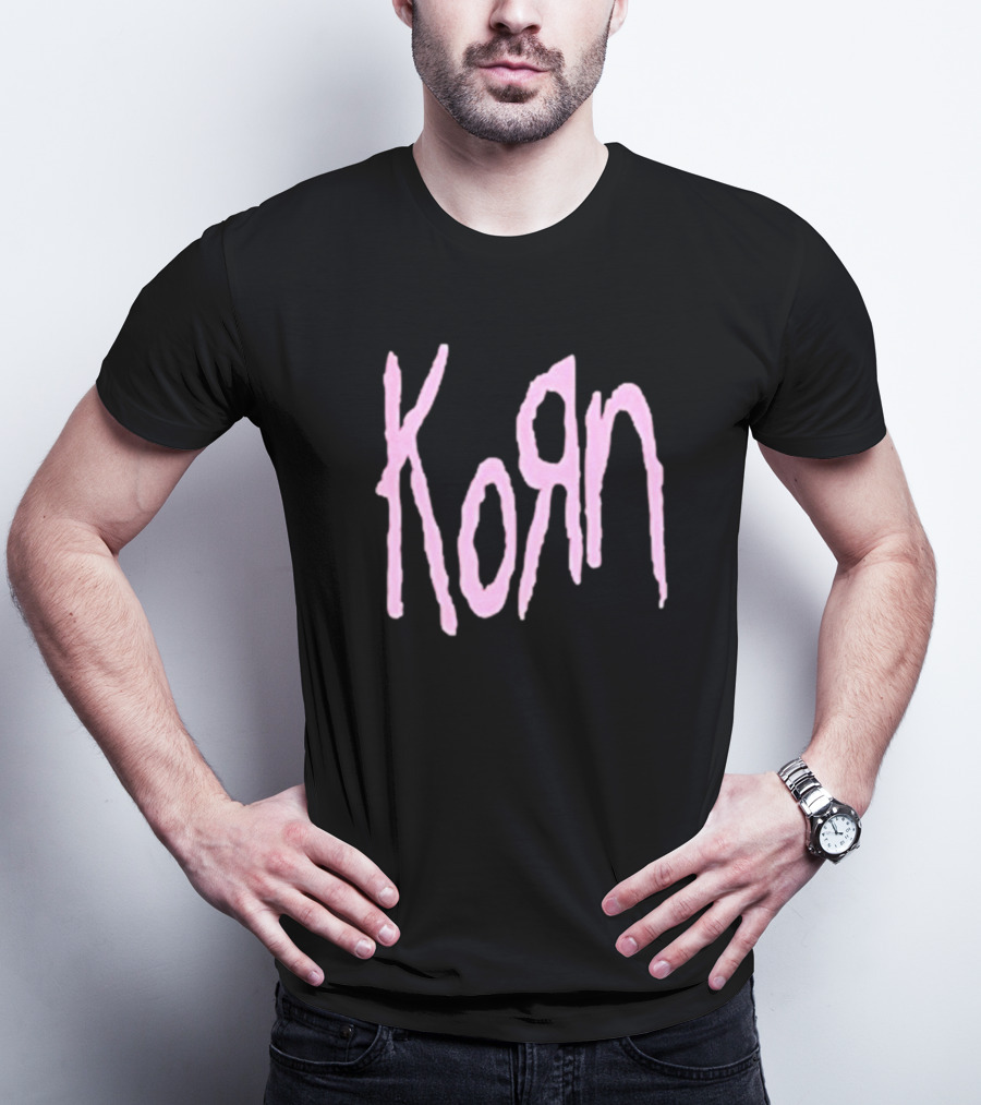 Korn Black And Pink Logo T-Shirt