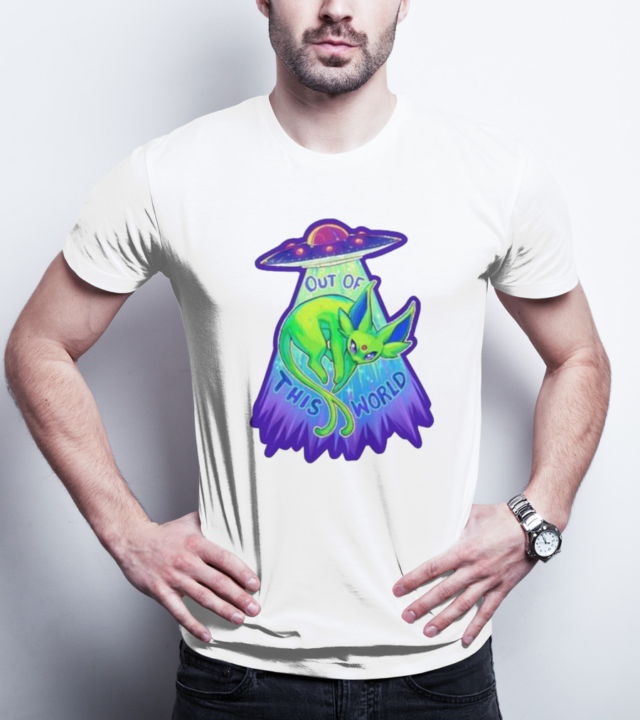 Espeon Out Of This World UFO Beam T-Shirt