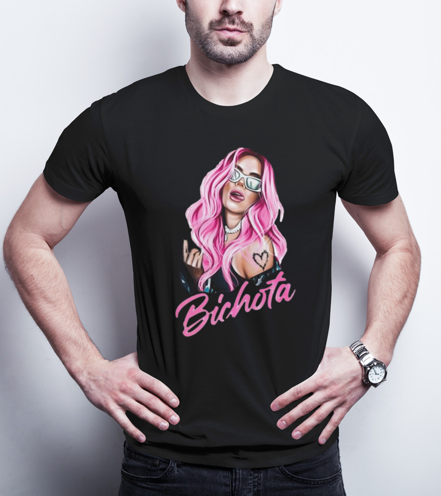 Karol G Pink Hair La Bichota Reggaeton Fan Birthday Gift T-Shirt