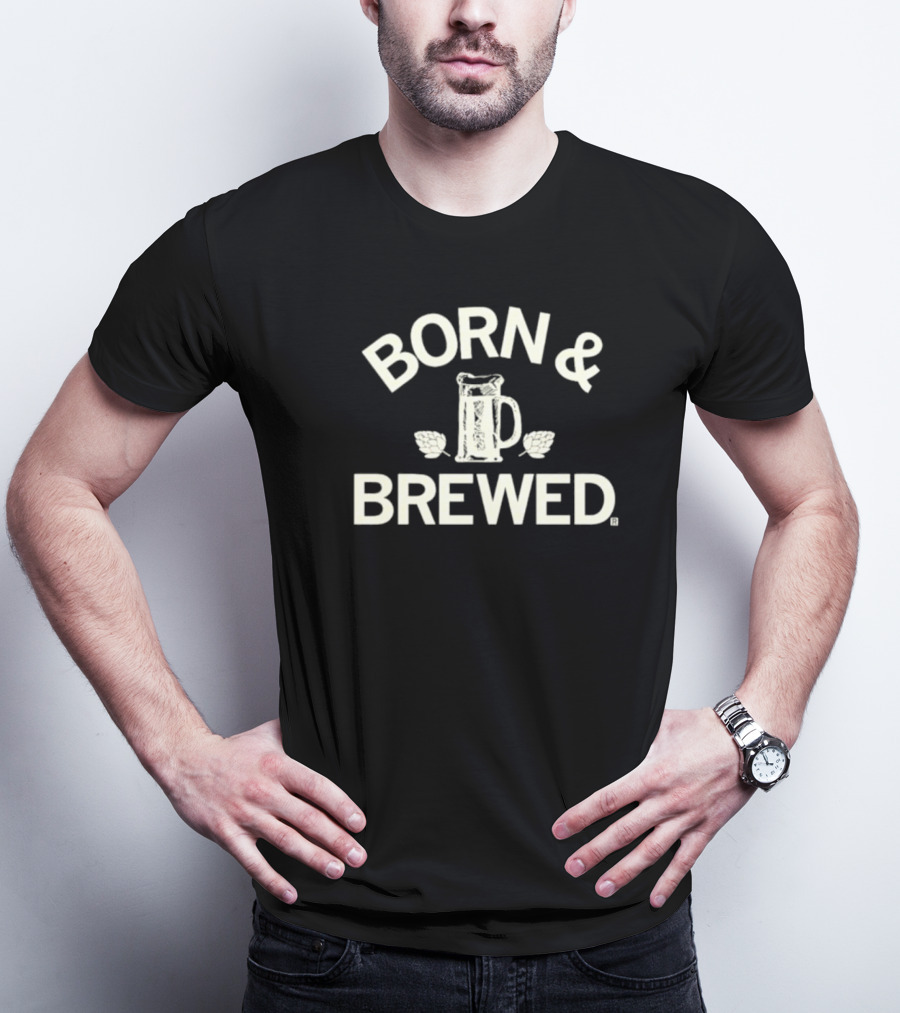 BORN And BREWED Raygun Beer Mug And Hops T-Shirt