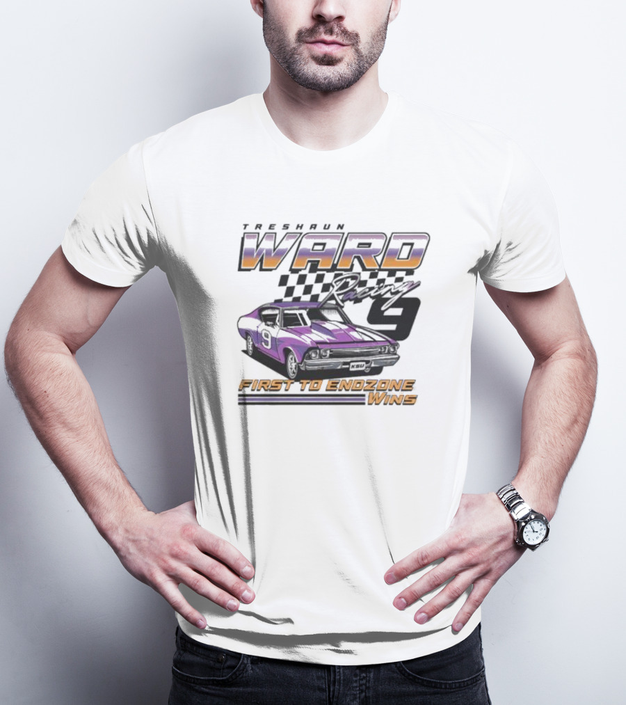 Ward First To Endzone Wins Racing Car T-Shirt
