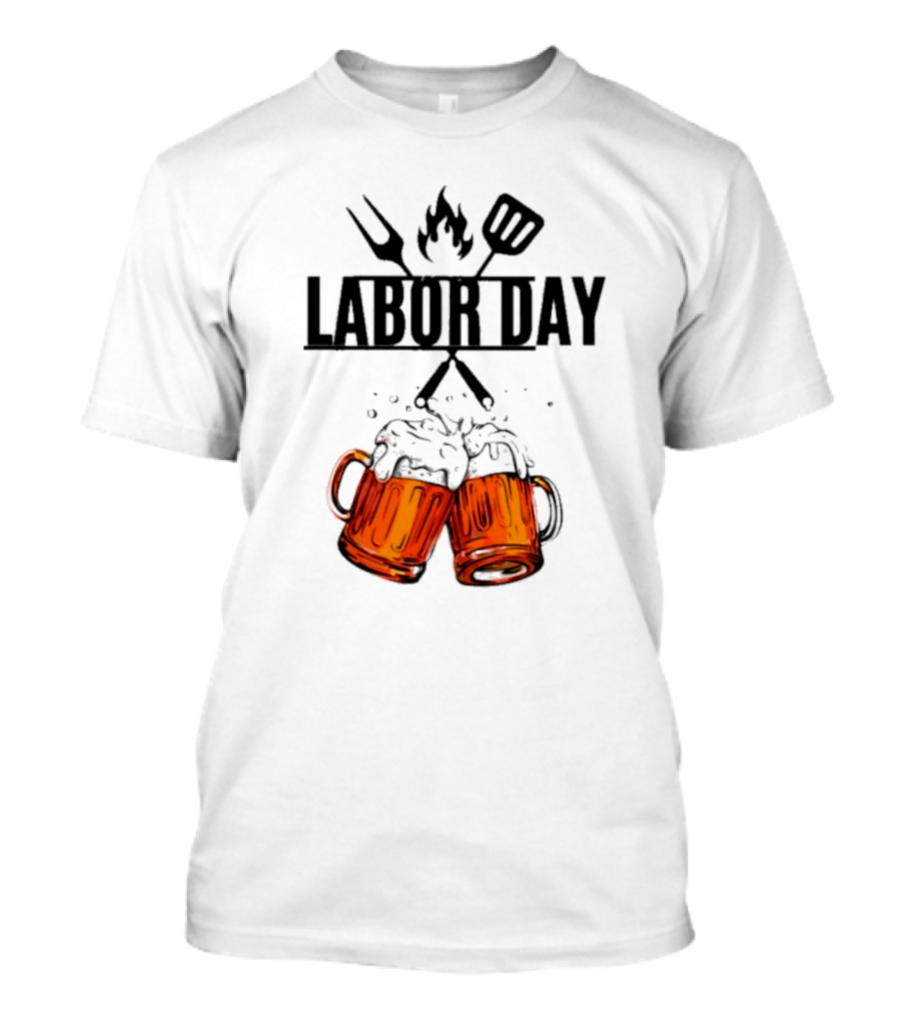 Labor Day BBQ Fire Beer Cheers T-Shirt