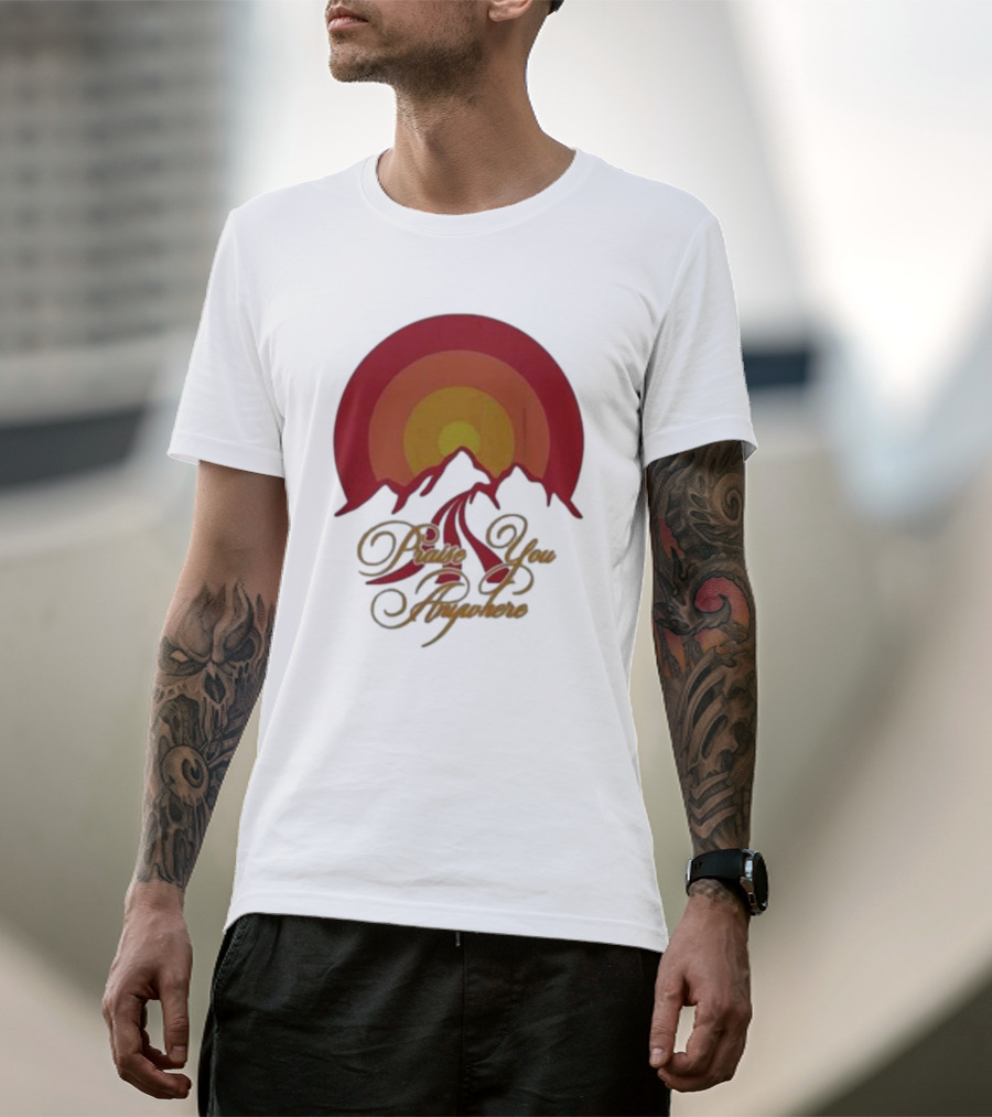 Praise You Anywhere Retro Mountain Sunset T-Shirt