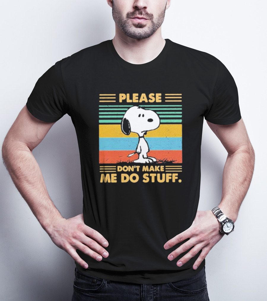 Snoopy Please Don’t Make Me Do Stuff Vintage Retro Colors T-Shirt