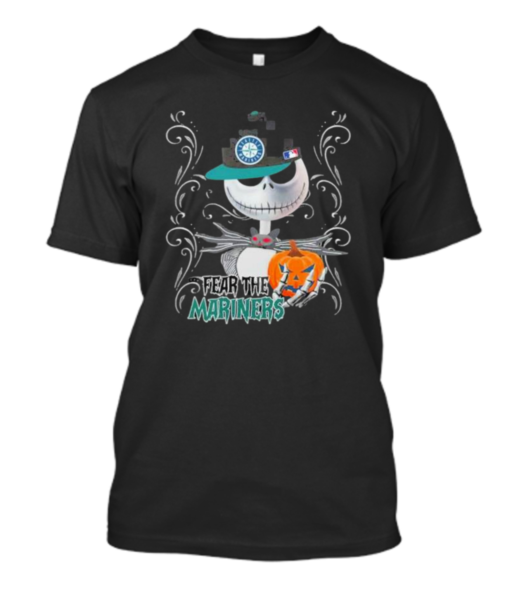 Jack Skellington Seattle Mariners Halloween Pumpkin Fear The Mariners T-Shirt