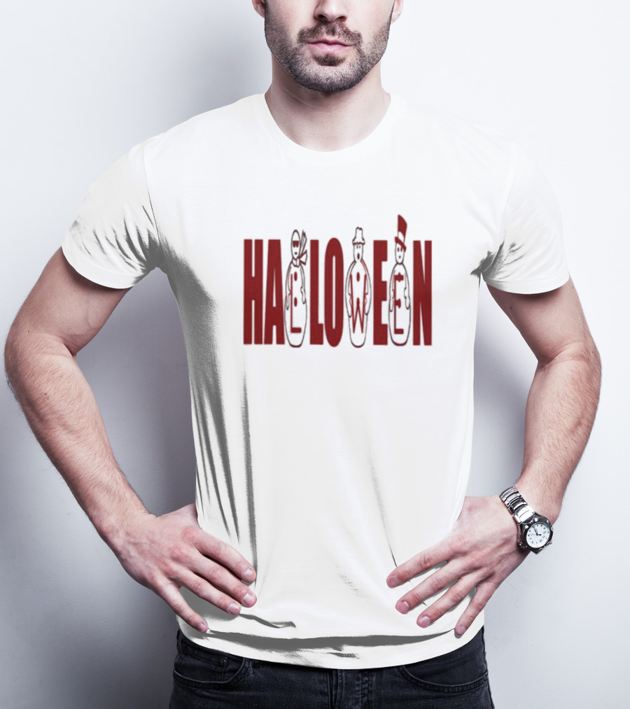 Halloween Snowman Trio Festive T-Shirt