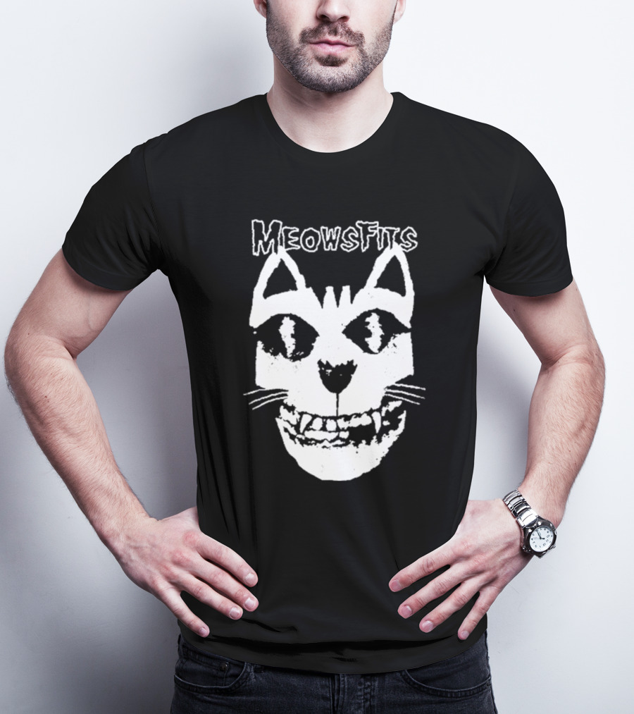 Meowsfits Grinning Cat Skull T-Shirt