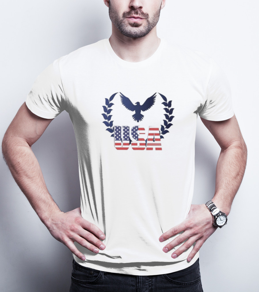 American Eagle Emblem USA Flag T-Shirt