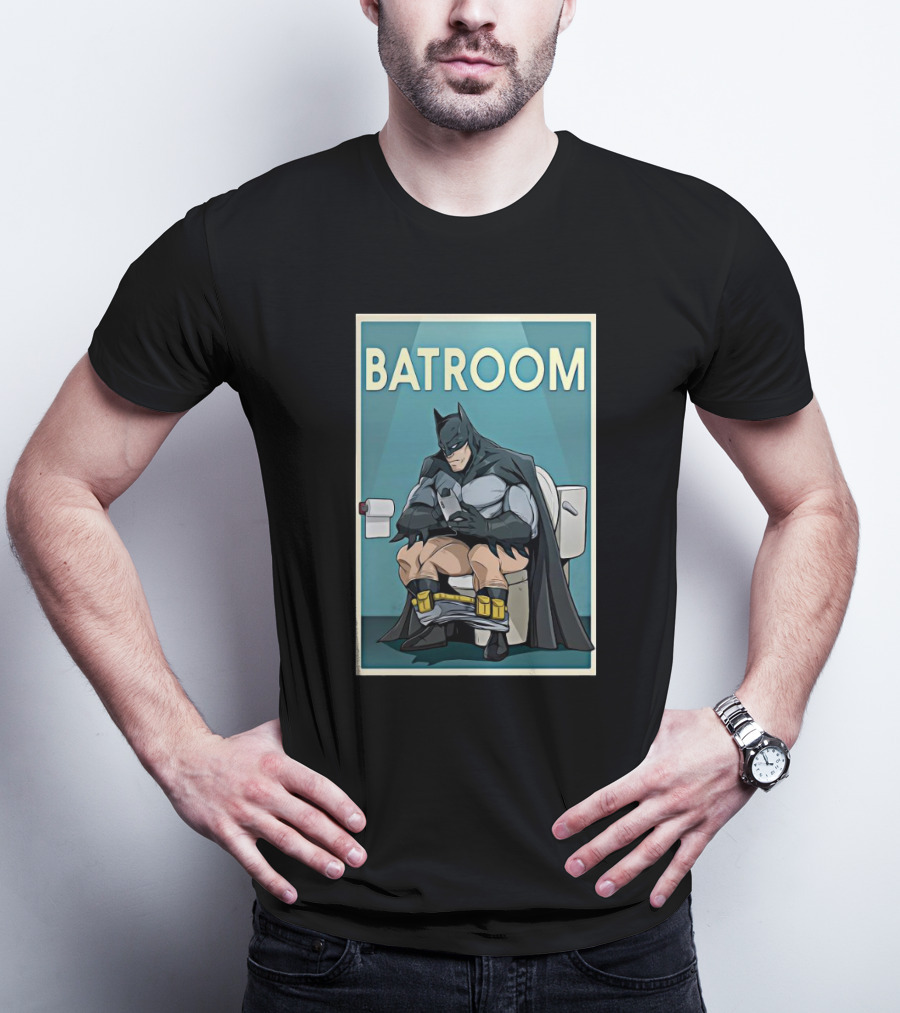 Batman Toilet Batroom Comic Panel T-Shirt