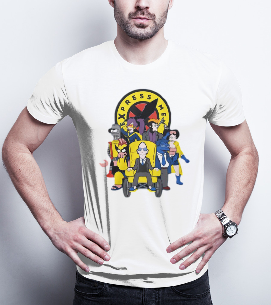 Express Men Futurama Meets X-Men Crossover Ensemble T-Shirt