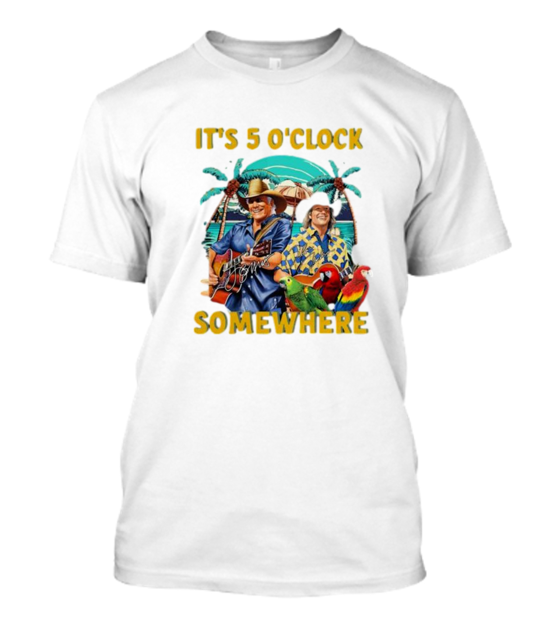 It's 5 O'Clock Somewhere Jimmy Buffett Paradise Scene T-Shirt