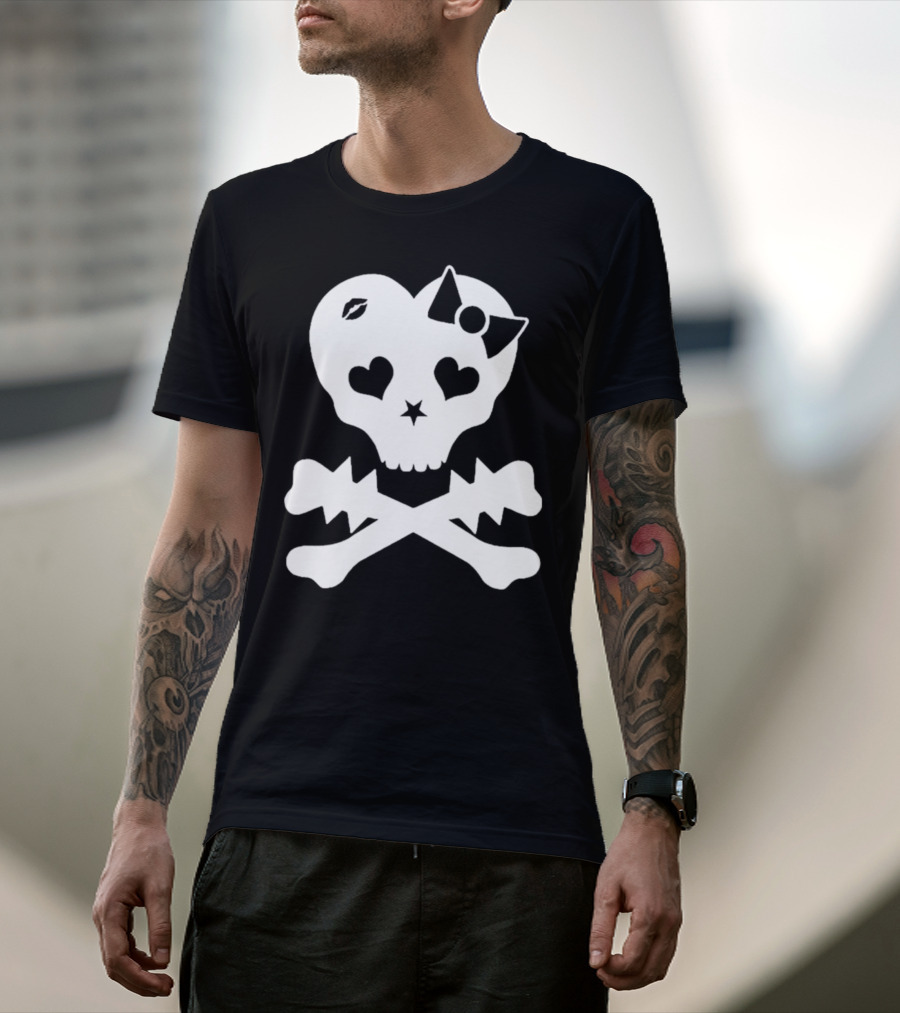 Punx N Kisses Twilight Skull Heart Bow Crossbones T-Shirt