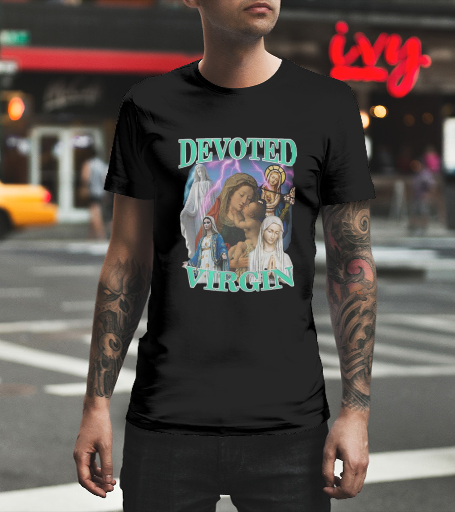 Devoted Virgin Mary Iconic Religious T-Shirt