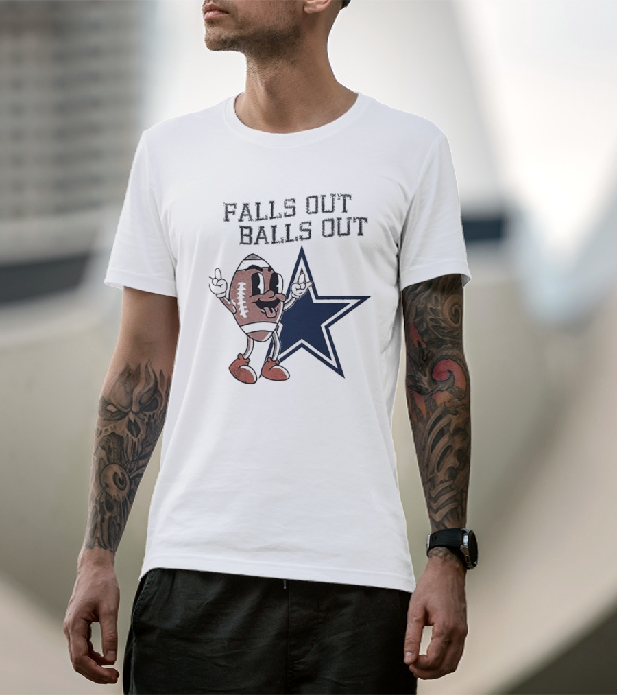 Falls Out Balls Out Football Star T-Shirt