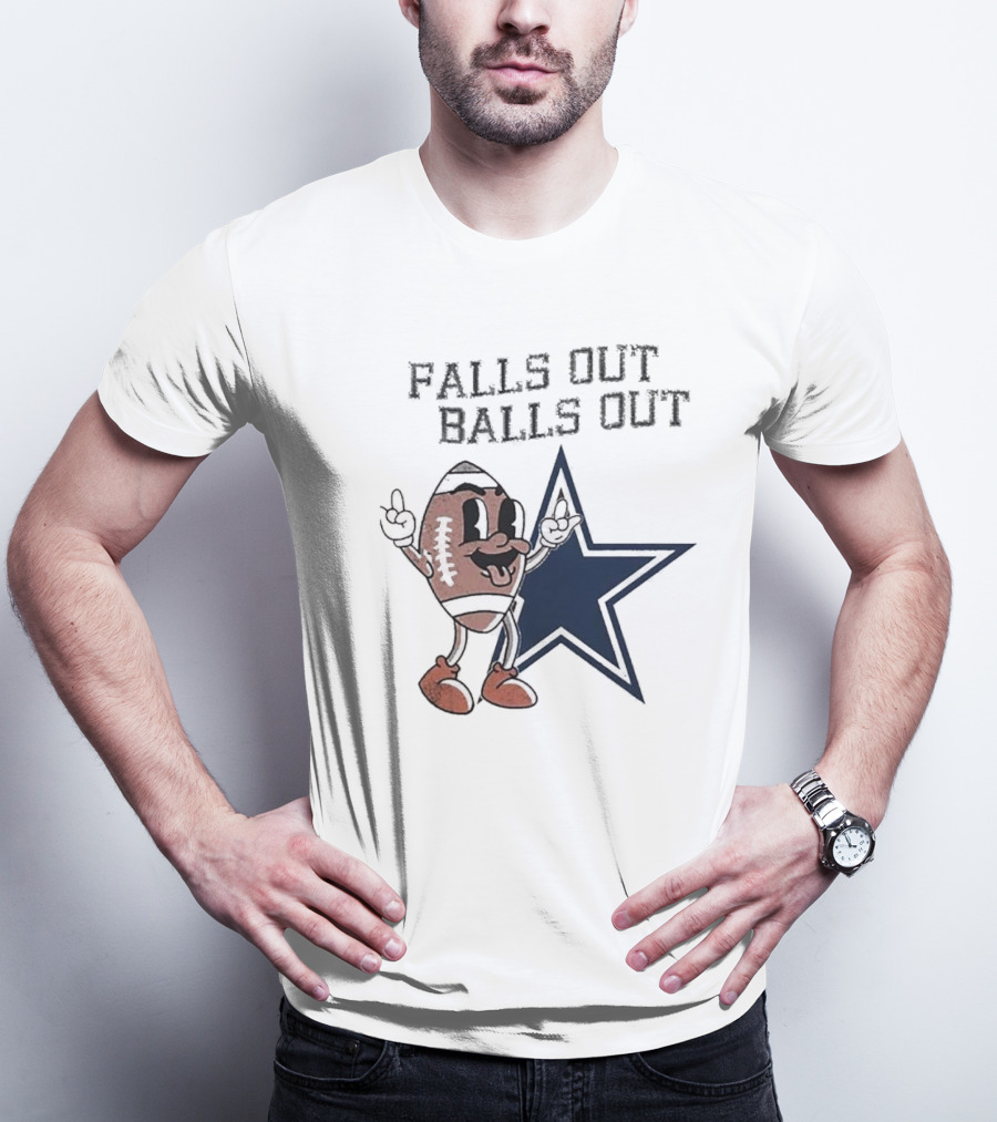 Falls Out Balls Out Football Star T-Shirt