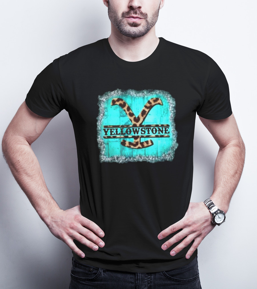 Yellowstone Turquoise Leopard Print T-Shirt