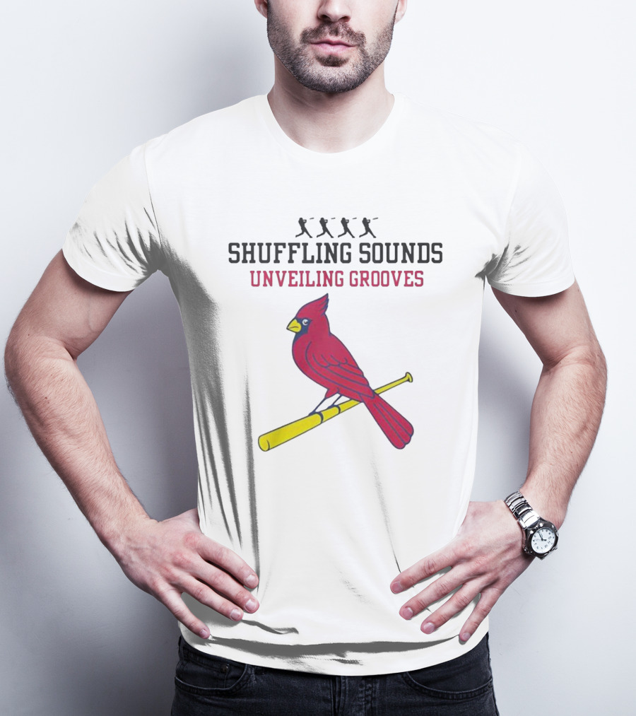 Cardinal Vibes Shuffling Sounds Unveiling Grooves T-Shirt