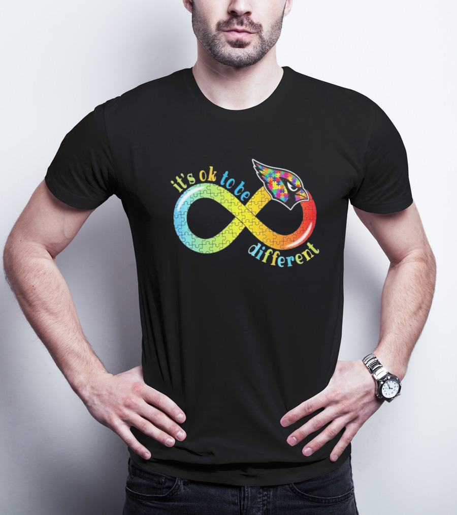 Arizona Cardinals Autism Awareness Infinity Symbol It’s Ok To Be Different T-Shirt