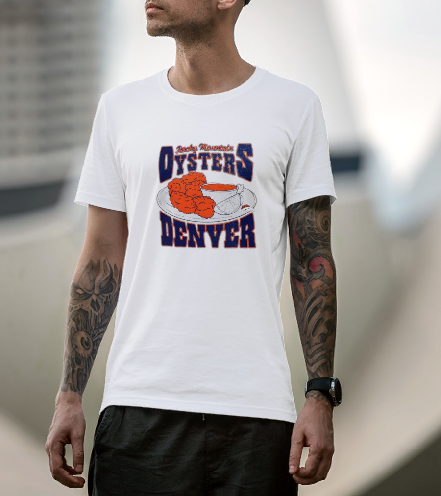 Rocky Mountain Oysters Denver Broncos NFL X Guy Fieri Flavortown Homage Gray Tri-Blend T-Shirt