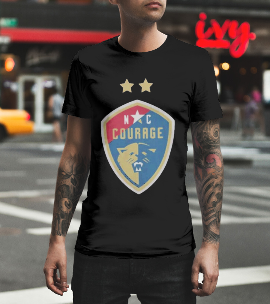 NC Courage Logo Two Stars T-Shirt