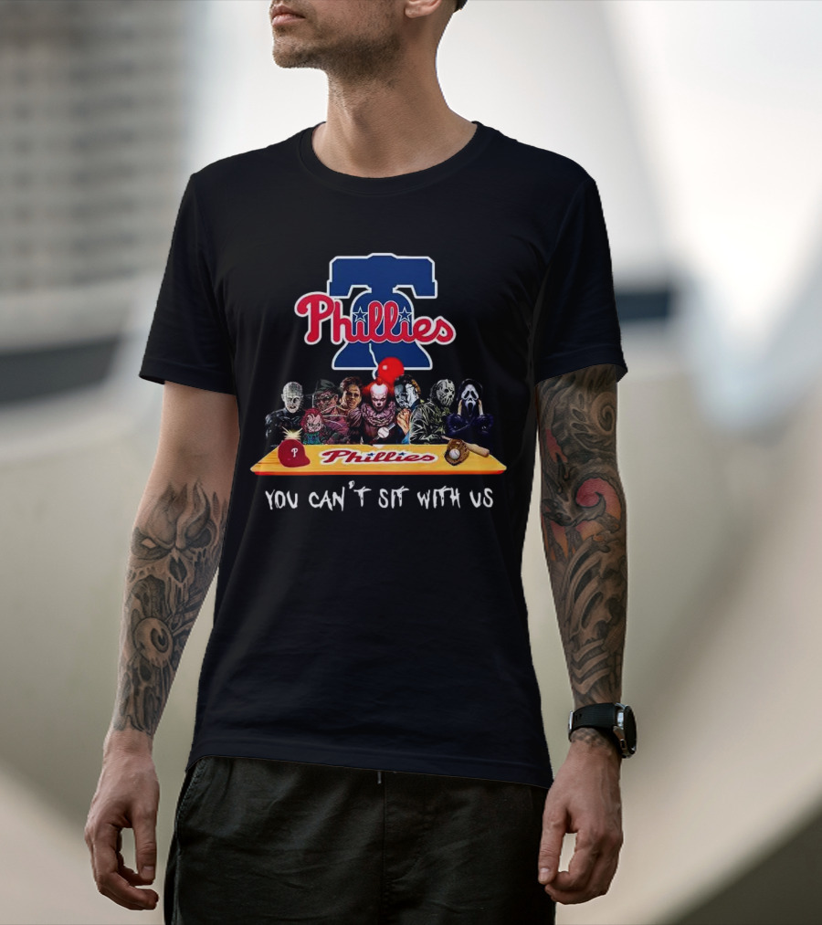 Philadelphia Phillies Horror Characters You Can't Sit With Us T-Shirt