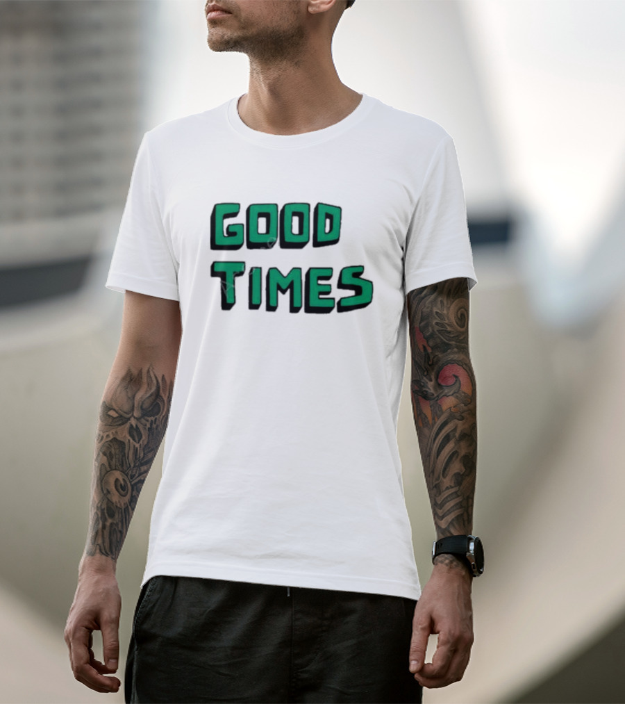 Kylie Minogue Good Times Retro Green Text T-Shirt