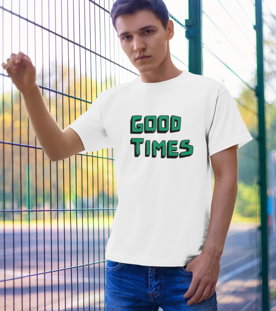 Kylie Minogue Good Times Retro Green Text T-Shirt