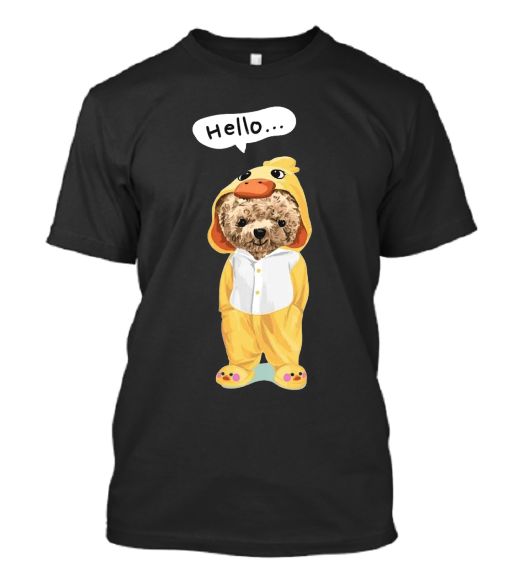 Bear Hello Duck Costume Curious Expression T-Shirt