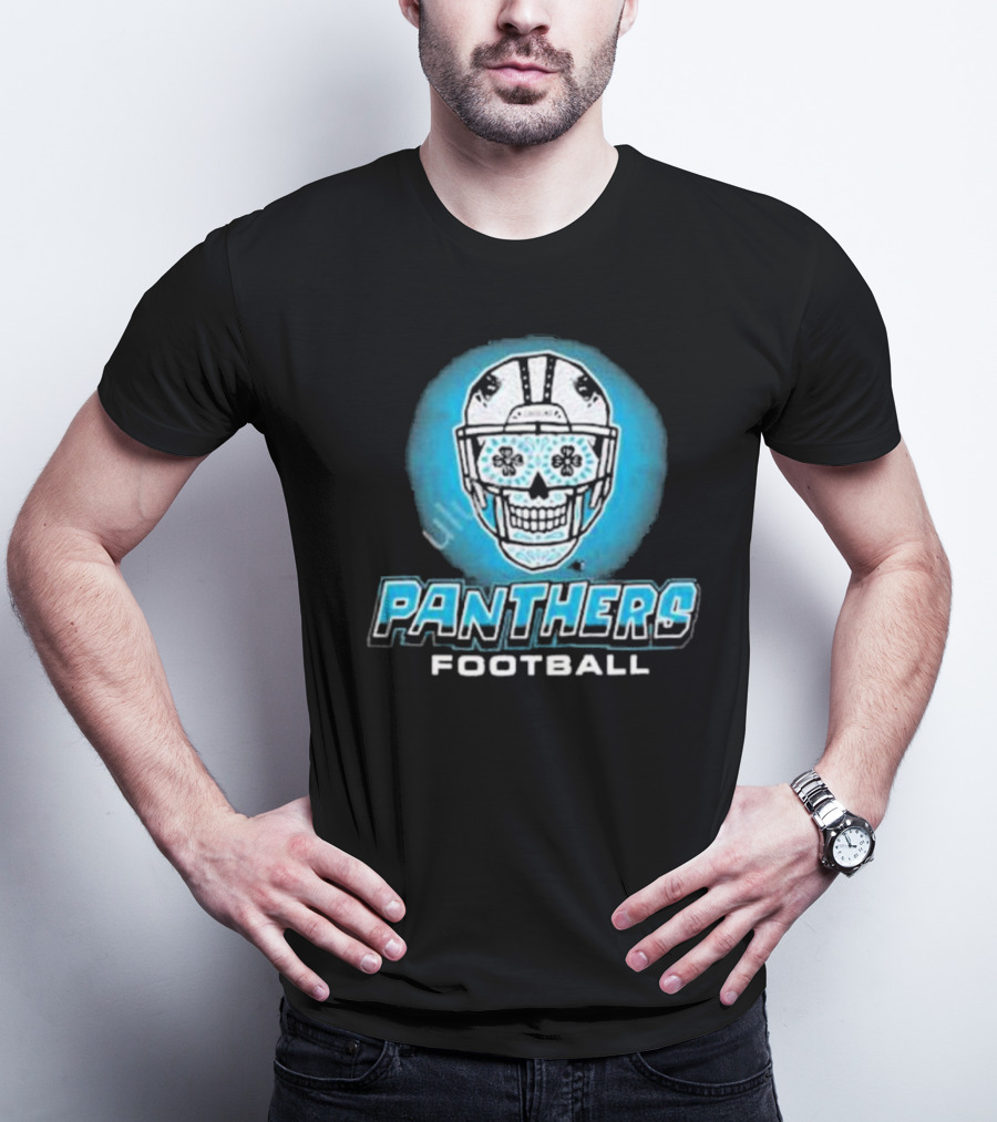 Panthers Football Skull Helmet T-Shirt