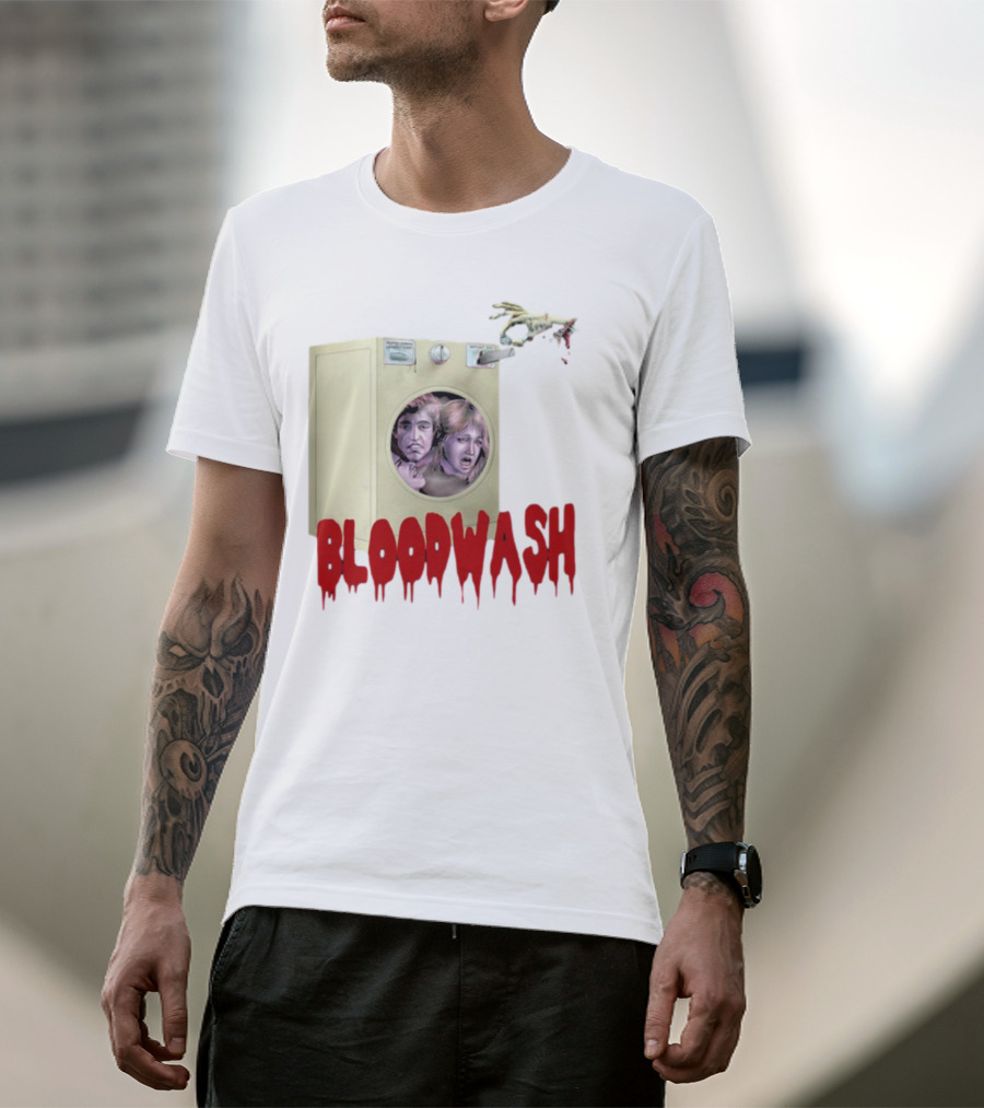 Puppet Combo Bloodwash Horror Laundry Machine With Faces And Monster Hand T-Shirt
