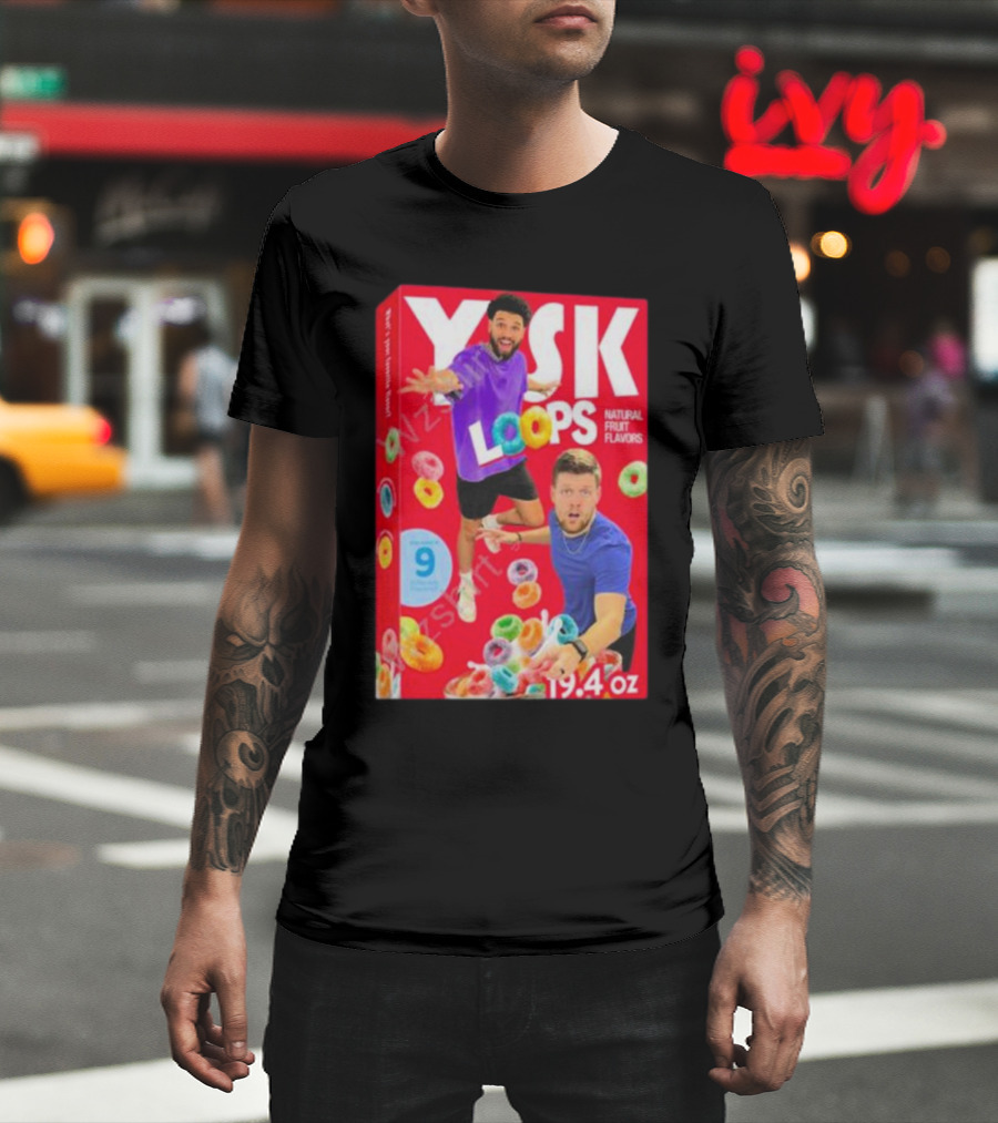 Ysk Loops Cereal Box You Should Know Podcast Natural Fruit Flavors T-Shirt