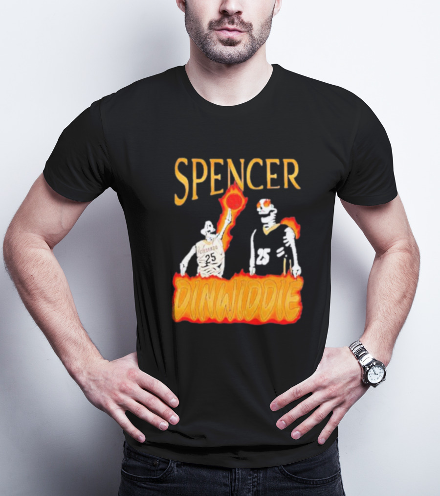 Spencer Dinwiddie Richmond 25 Basketball Flames T-Shirt