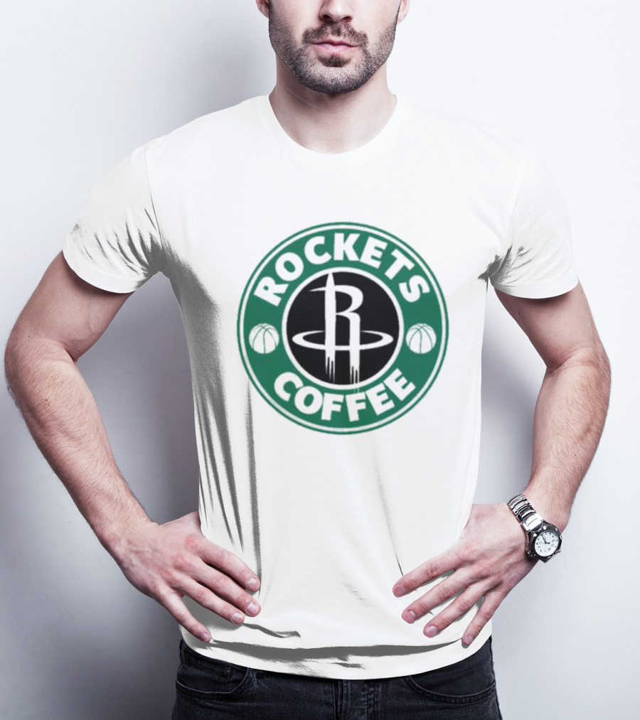 Houston Rockets Coffee Parody Logo Basketball T-Shirt