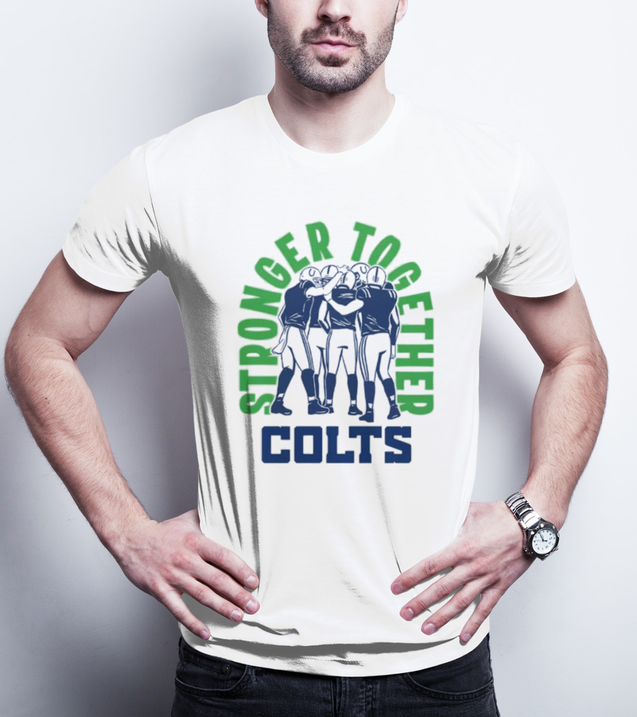 Stronger Together Colts Kicking The Stigma Homefield Cream Indianapolis Colts T-Shirt